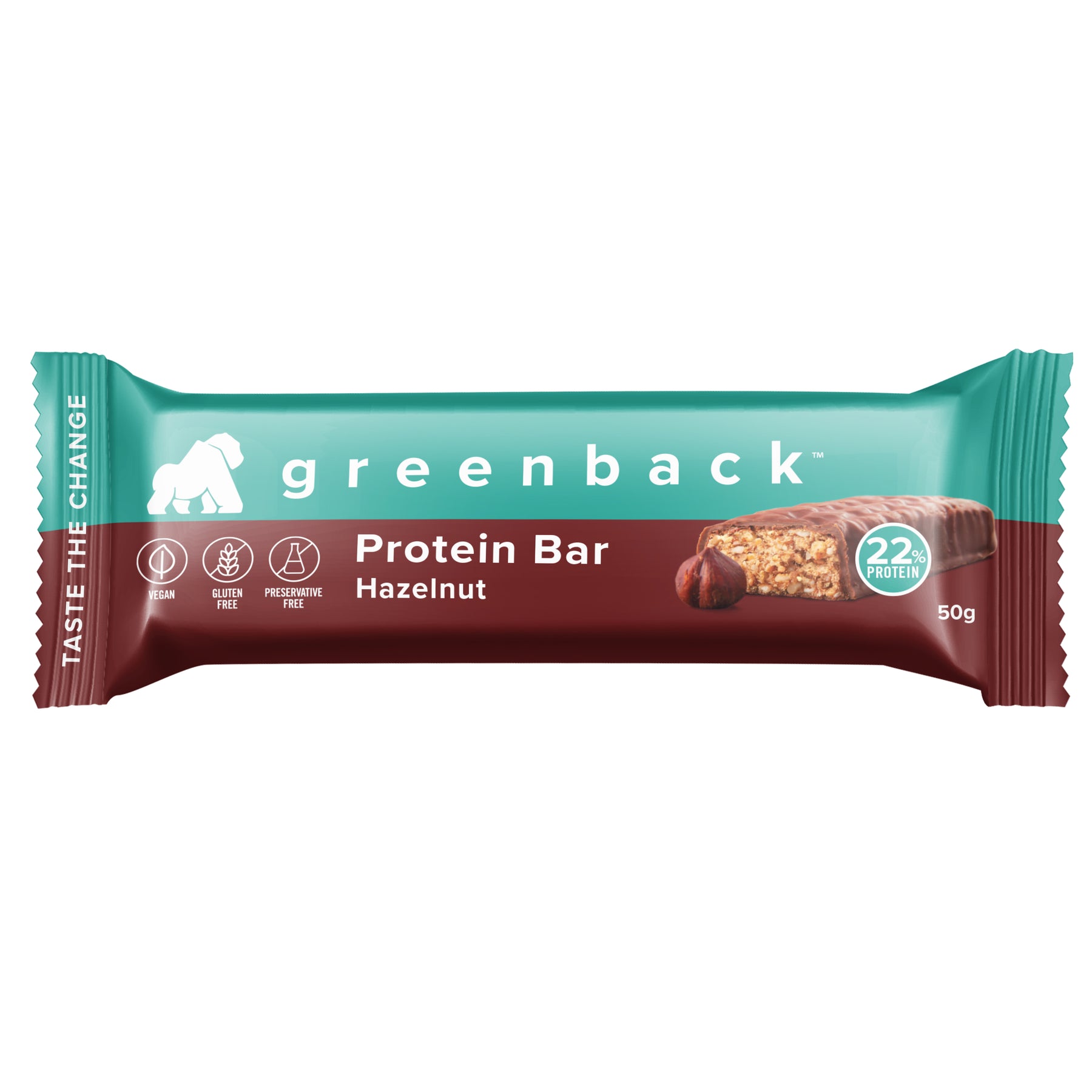 Plant-Based Hazelnut Protein Bar 50g X 12pk - Greenback