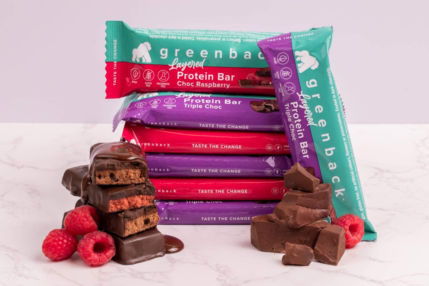 **NEW** Plant-Based Layered Protein Bar Mixed Tray 50g x 12pk - Greenback